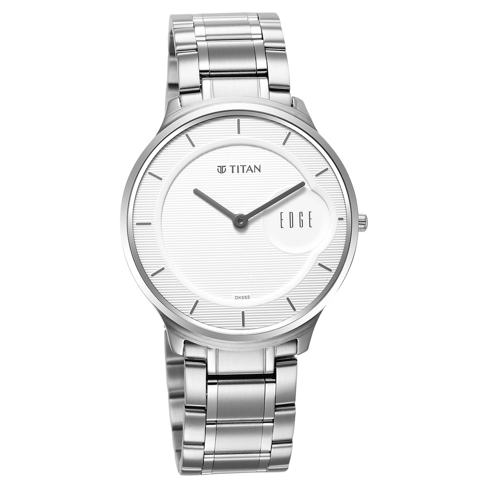 Buy Online Titan Edge Metal Silver Dial Stainless Steel Strap Watch for ...