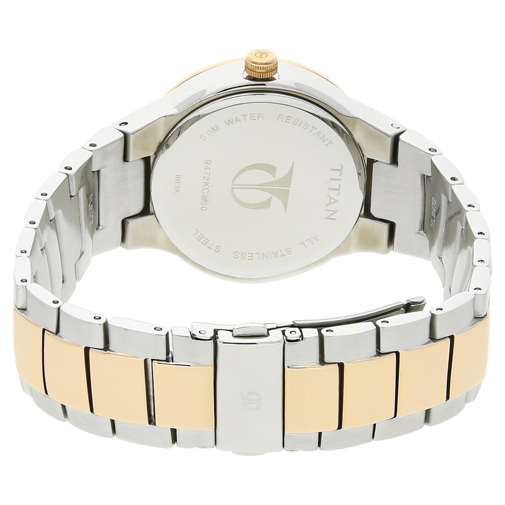 Buy Online Titan Quartz Multifunction White Dial Stainless Steel Strap ...