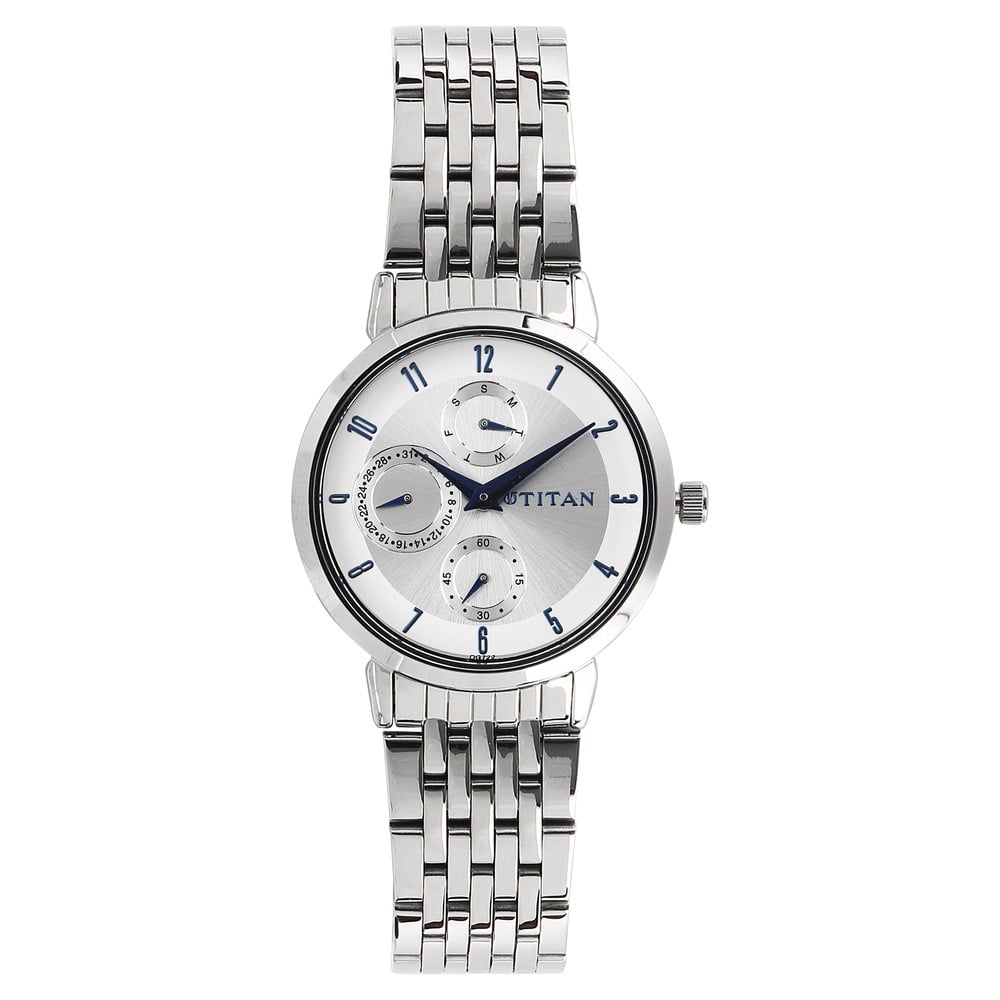 Buy Online Titan Workwear White Dial Women Watch With Stainless Steel ...