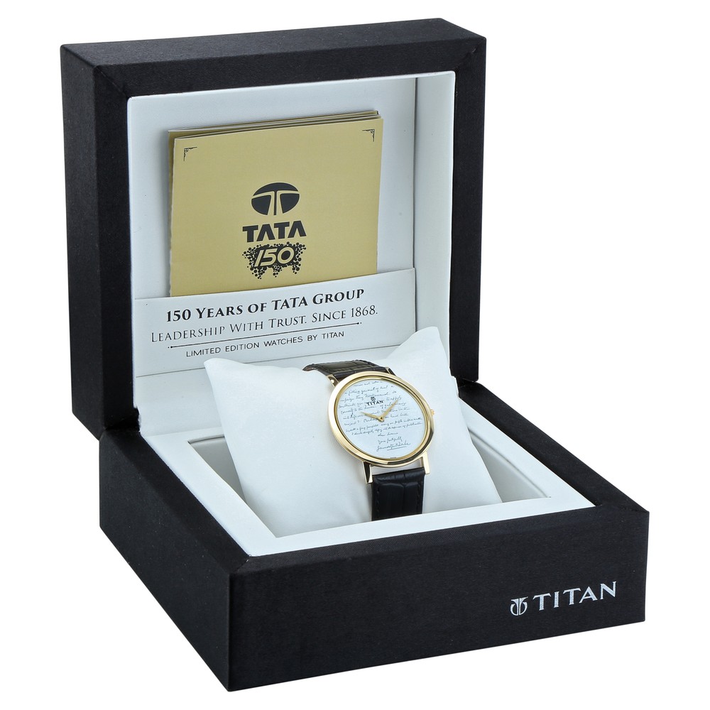 Buy Online Titan Tata 150 Limited Edition White Dial Analog Leather ...