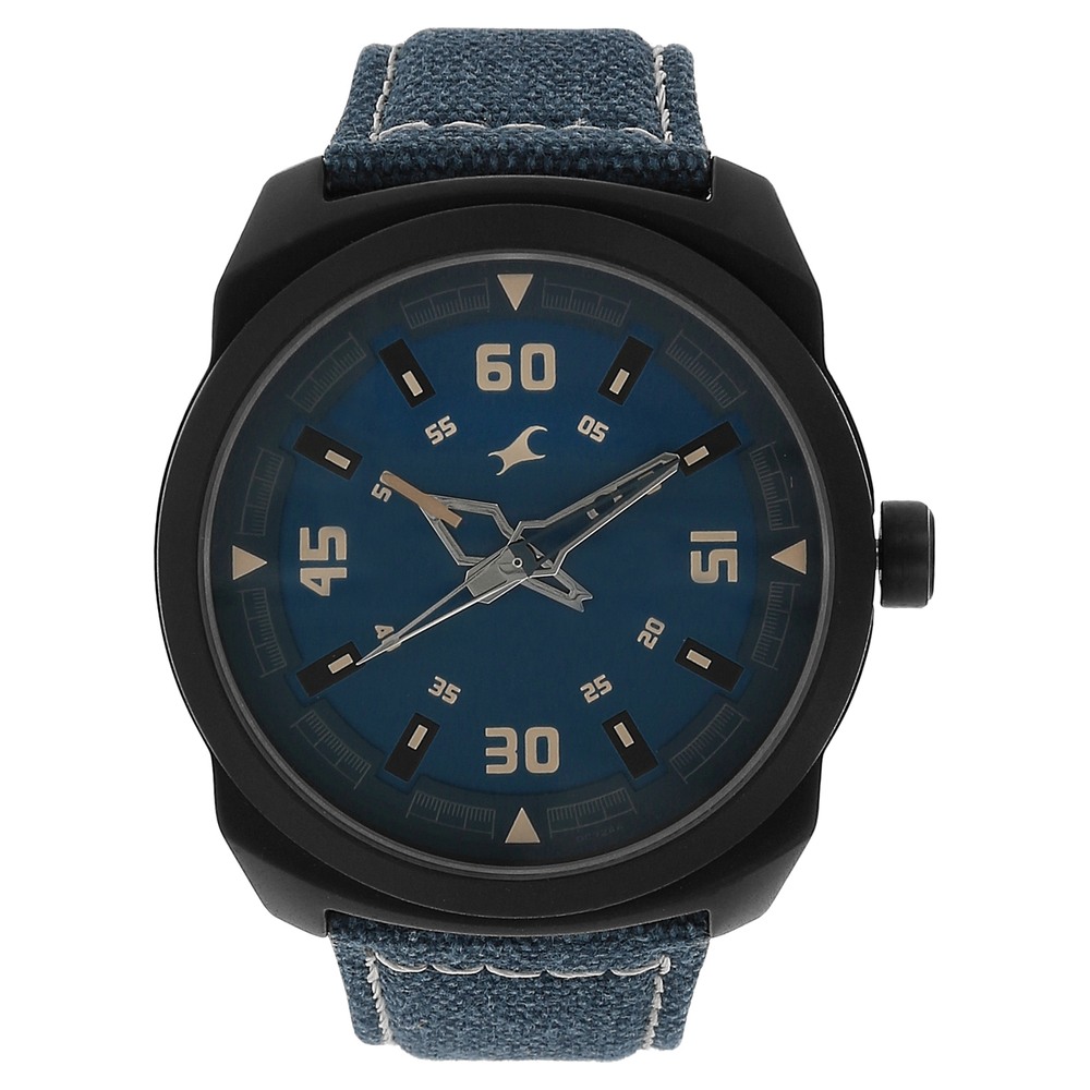 Buy Online Fastrack Quartz Analog Blue Dial Fabric Strap Watch for Guys ...