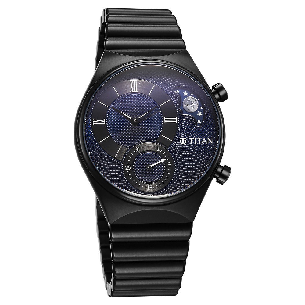 Buy Online Titan Micromotors Analog with Date and Sun-Moon Sub-Dial and ...