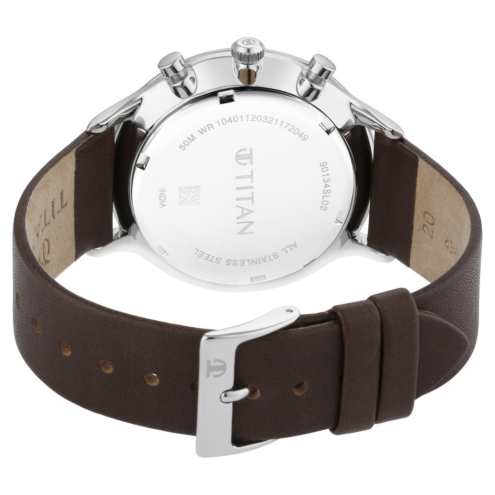 Buy Online Titan Quartz Multifunction Brown Dial Leather Strap Watch ...