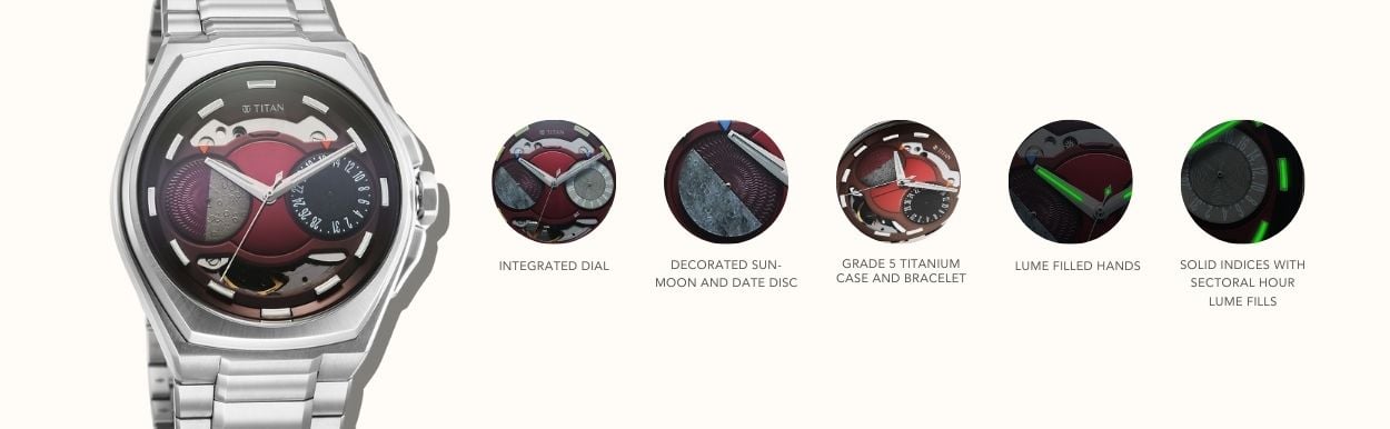 Buy Online Titan Caelum Titanium Automatic Multifunction - Stellar ...