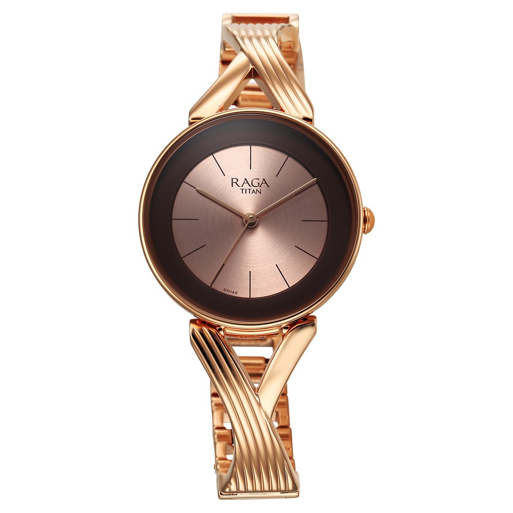 Buy Online Titan Raga Chic Quartz Analog Rose Gold Dial Metal Strap ...