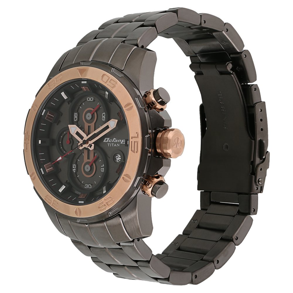 Buy Online Titan Octane Quartz Chronograph Black Dial Stainless Steel ...