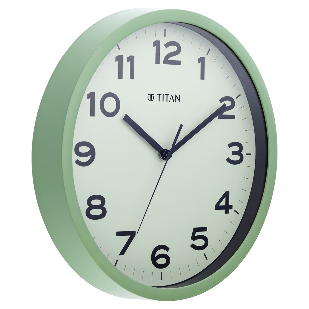 Buy Online Titan Classic Light Green Wall Clock with Silent Sweep ...