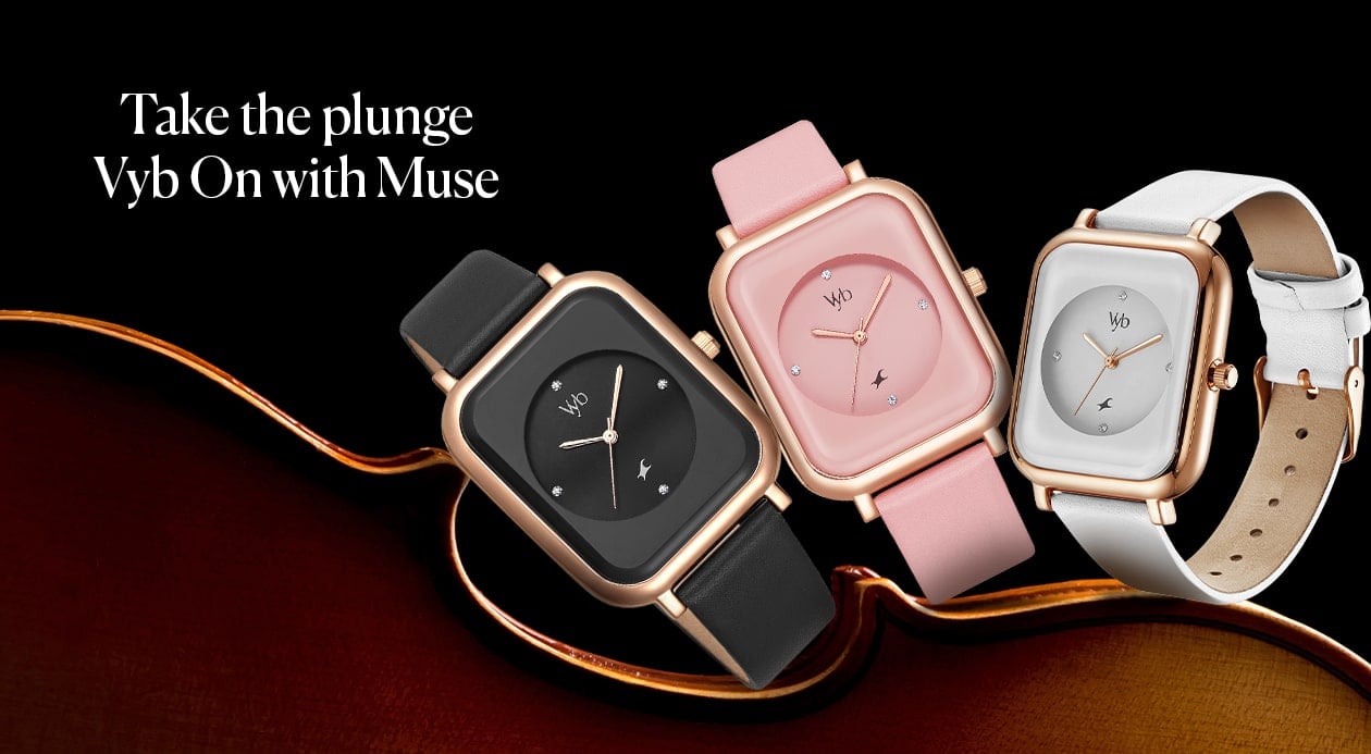 Buy Online Fastrack Vyb Muse Quartz Analog White Dial Leather Strap ...