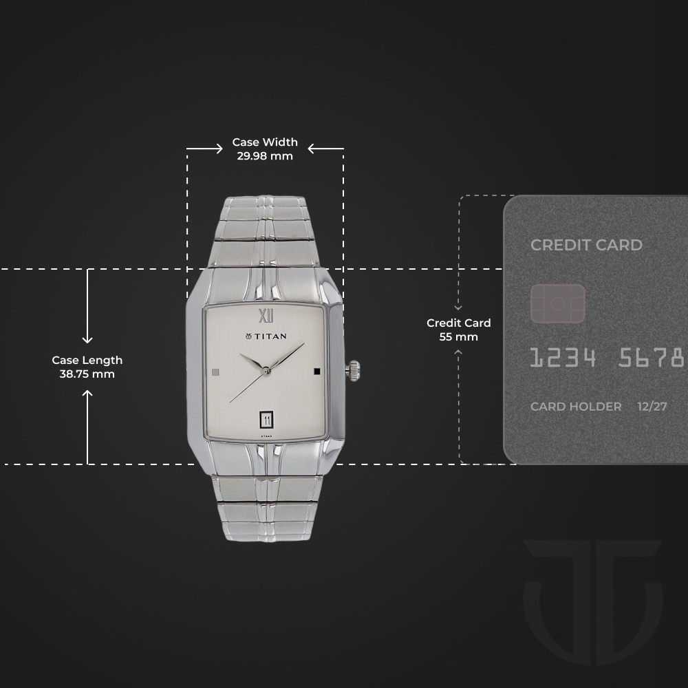 Buy Online Titan Analog with Date White Dial Metal Strap watch for Men ...