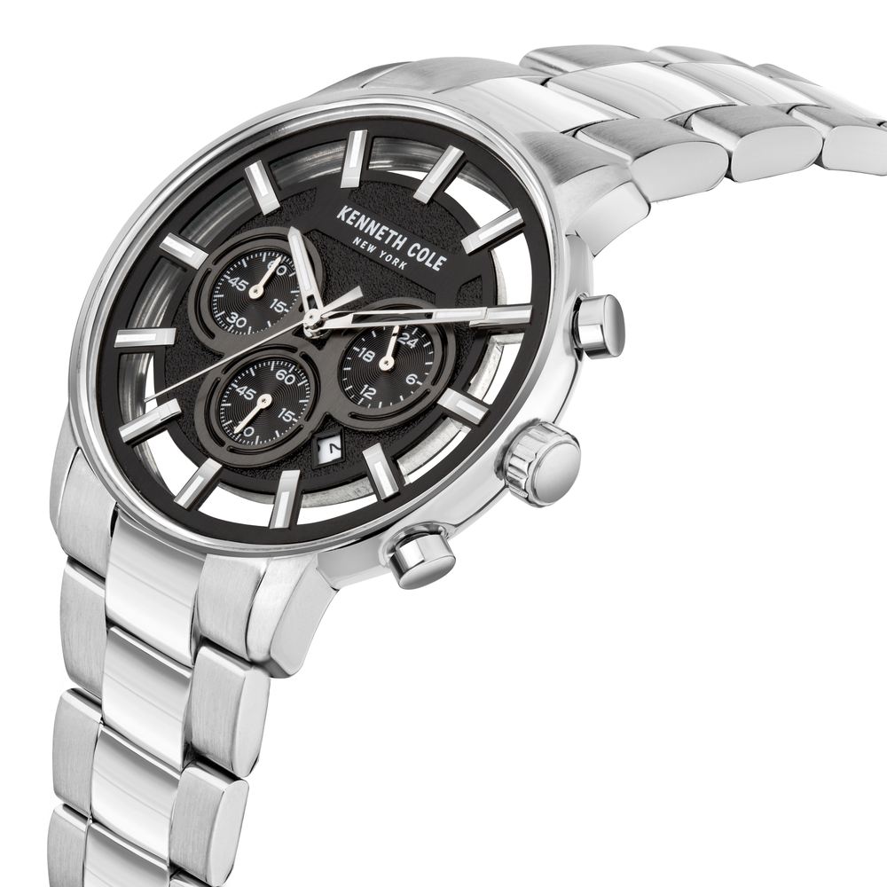 Buy Online Kenneth Cole Quartz Chronograph Black Dial Stainless Steel ...