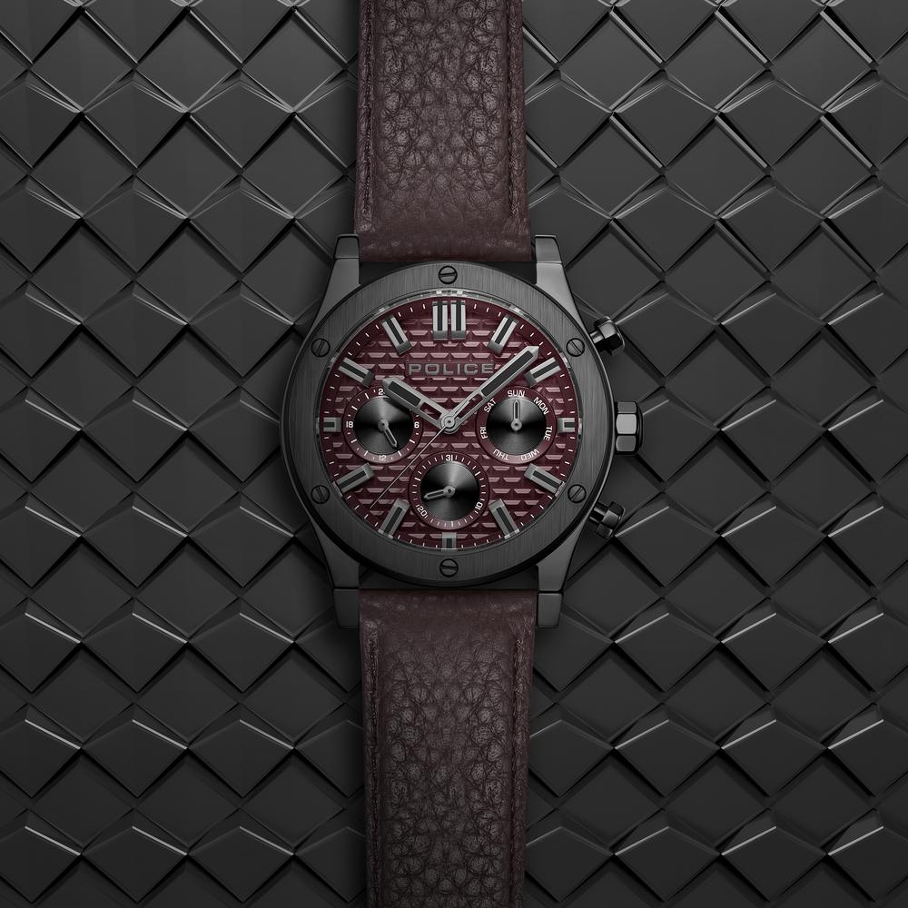 Buy Online Police Maroon Dial Quartz Multifunction Watch for Men ...