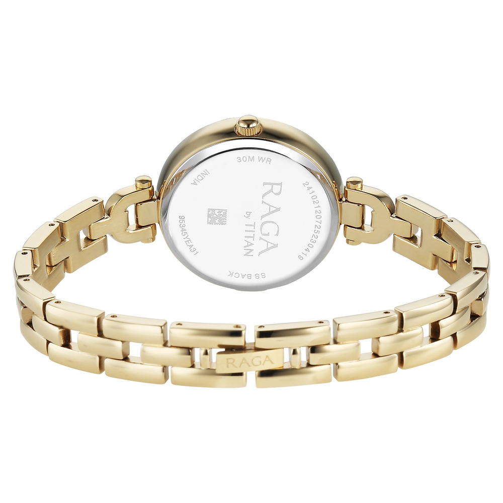 Buy Online Titan Raga Showstopper Quartz Analog Green Dial Golden Metal ...