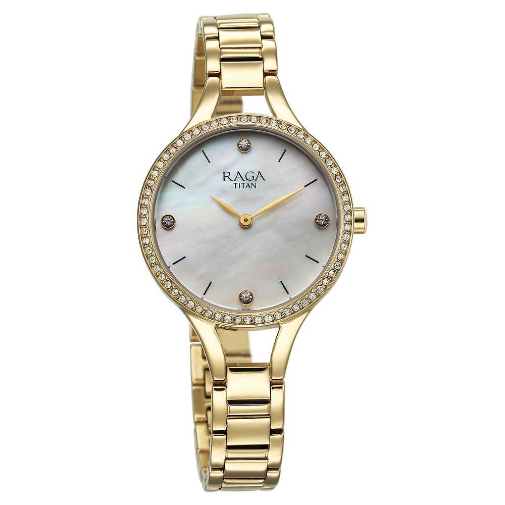 Buy Online Titan Raga Showstopper Quartz Analog Mother Of Pearl Round ...