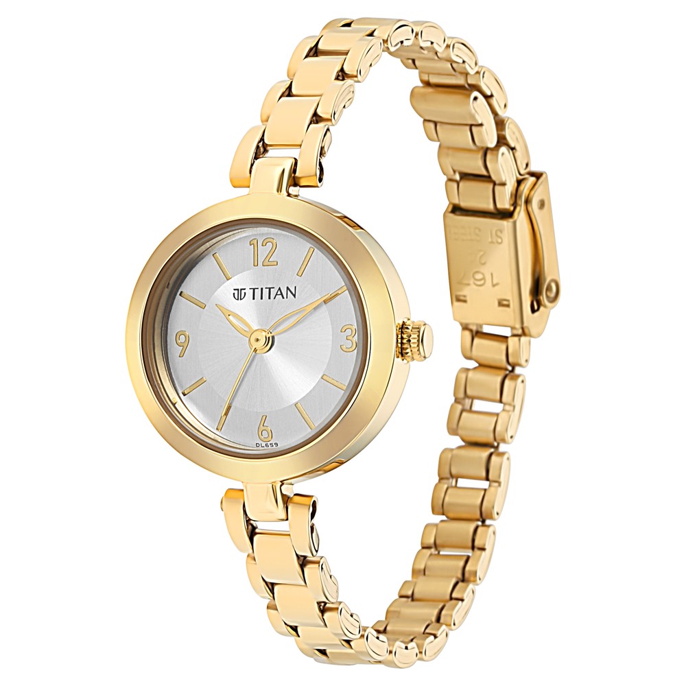Buy Online Titan Lagan Silver Dial Analog Metal Strap Watch for Women ...