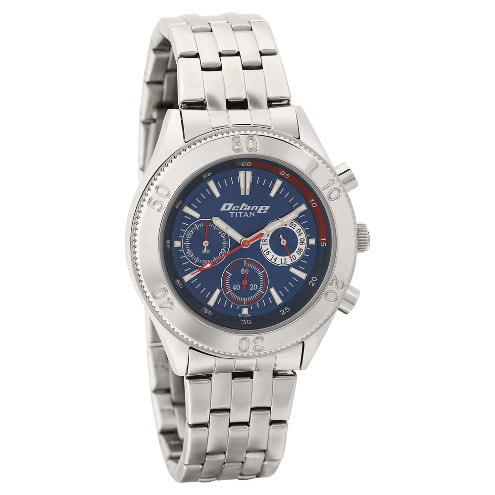 Buy Online Titan Quartz Multifunction Blue Dial Stainless Steel Strap ...
