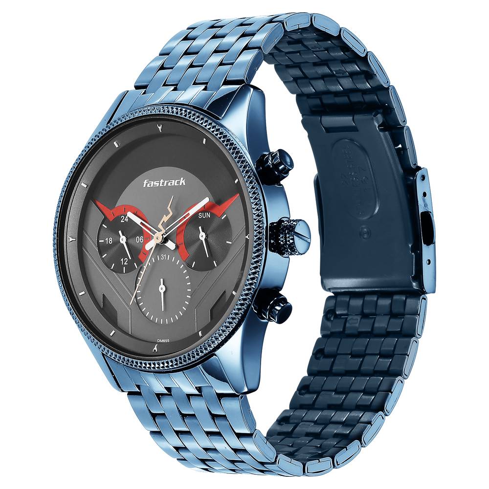 Buy Online Fastrack Thor Quartz Multifunction Grey Dial Metal Strap ...