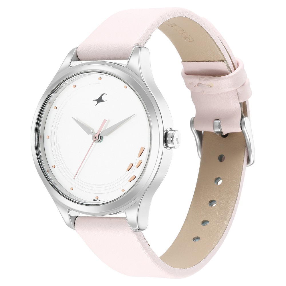Buy Online Fastrack Stunners Quartz Analog White Dial Leather Strap ...