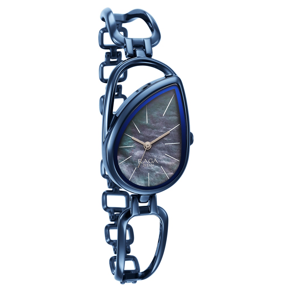 Buy Online Titan Raga Chic Quartz Analog Blue Dial Blue Metal Strap ...