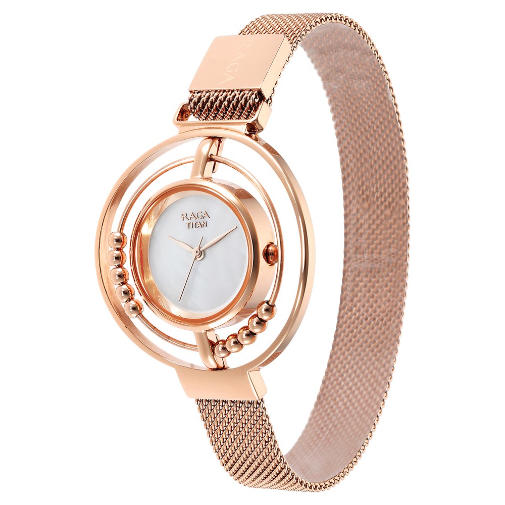 Buy Online Titan Raga Delight Mother Of Pearl Dial Analog Stainless ...