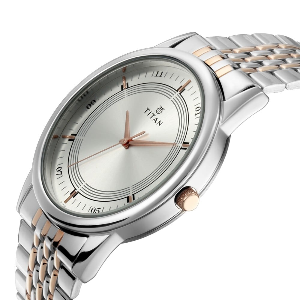 Buy Online Titan Bandhan Quartz Analog Silver Dial Two Toned Stainless ...