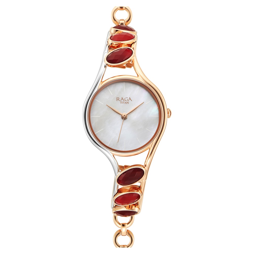 Buy Online Titan Raga New You Quartz Analog Mother Of Pearl Dial Garnet ...
