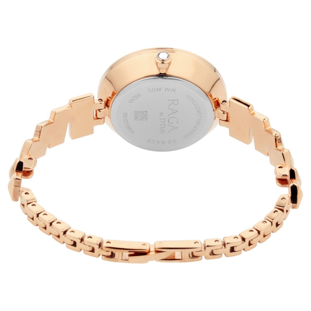Buy Online Titan Raga Facets Rose Gold Dial Women Watch With Stainless ...