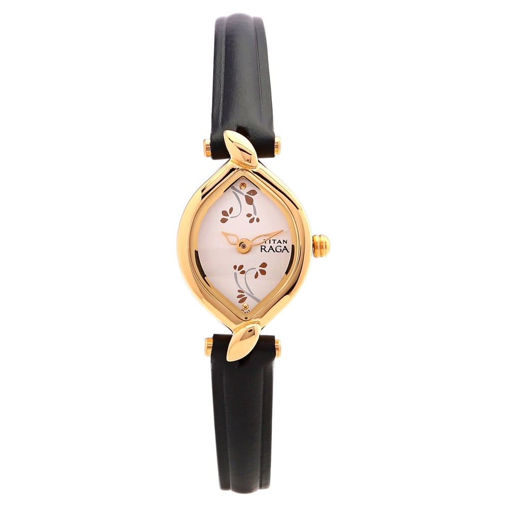 Buy Online Titan Quartz Analog Silver Dial Leather Strap Watch for ...