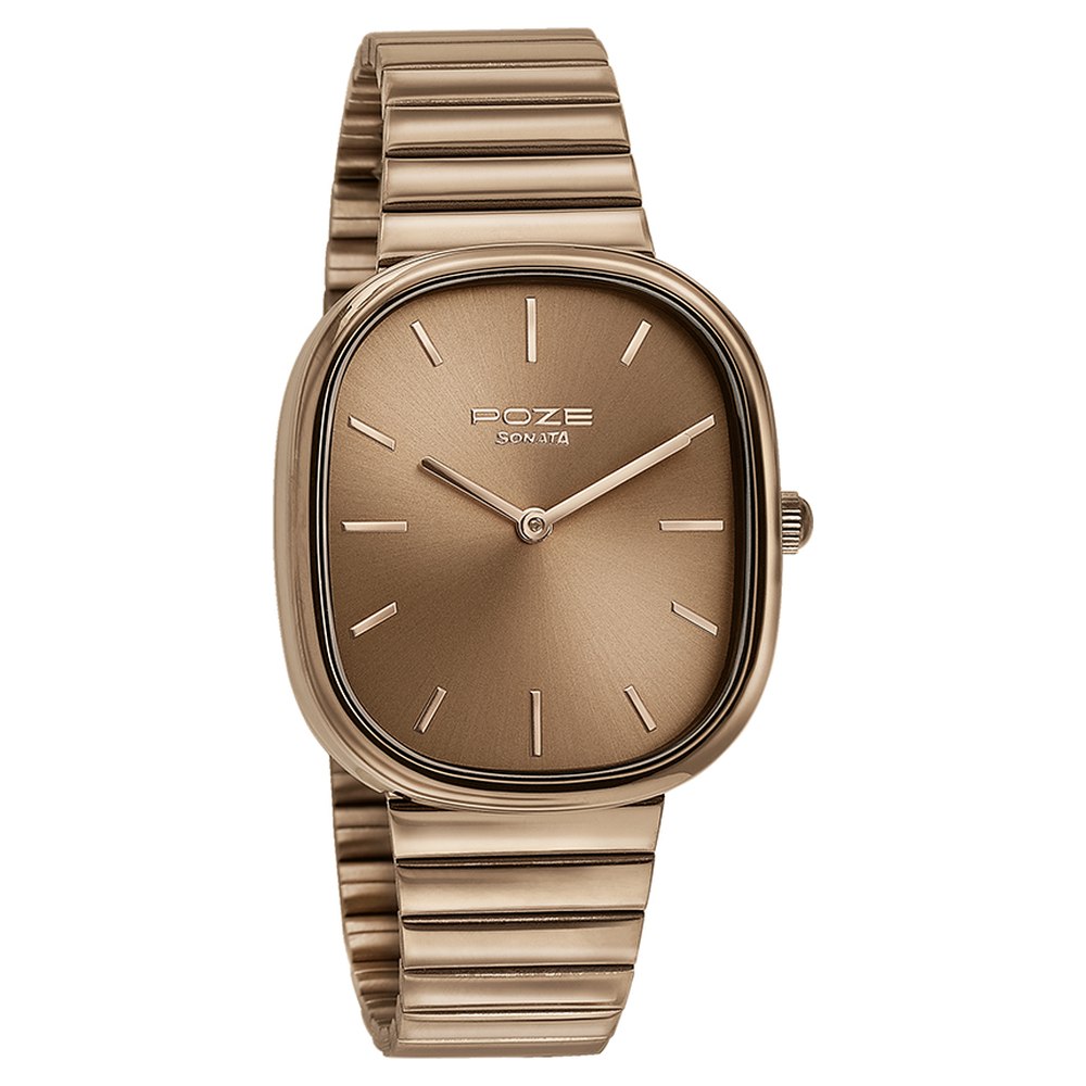 Buy Online Sonata Poze Quartz Analog Brown Dial Mesh Strap Watch for ...
