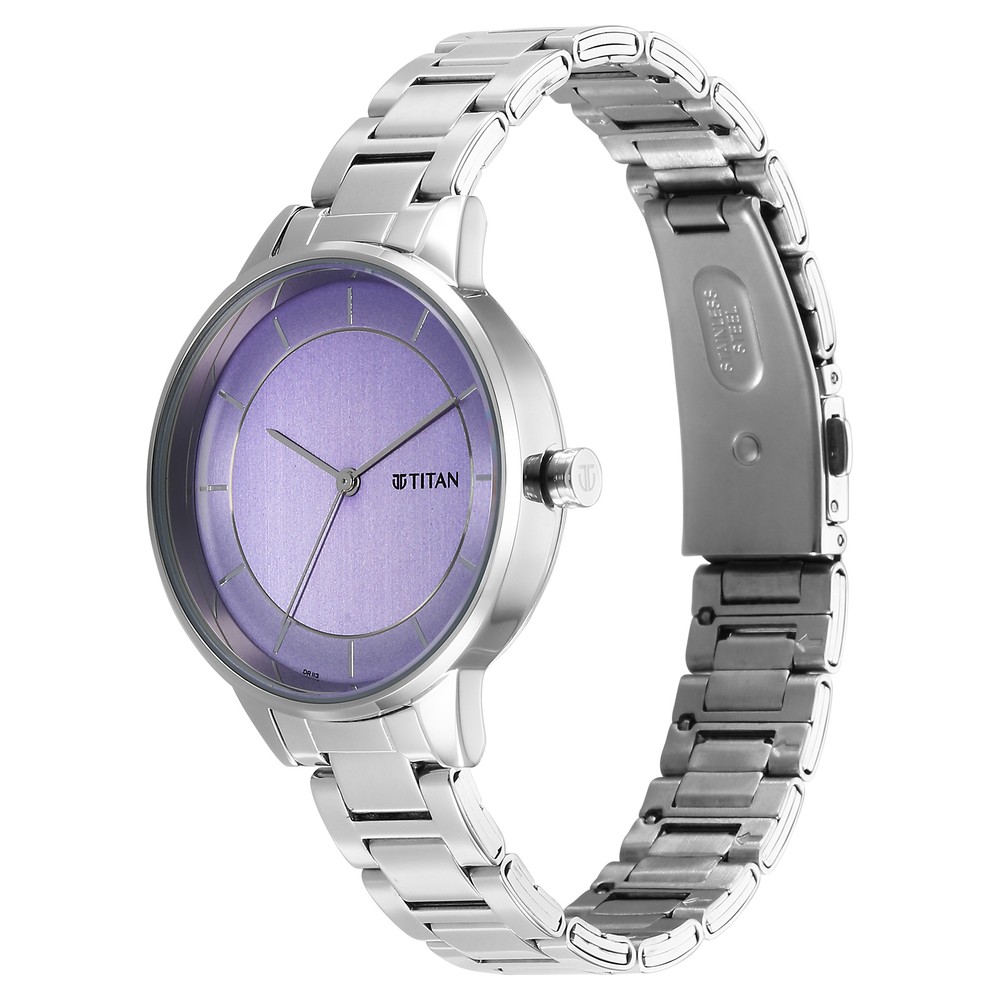 Buy Online Titan Razzle Dazzle Quartz Analog Mauve Dial Stainless Steel ...