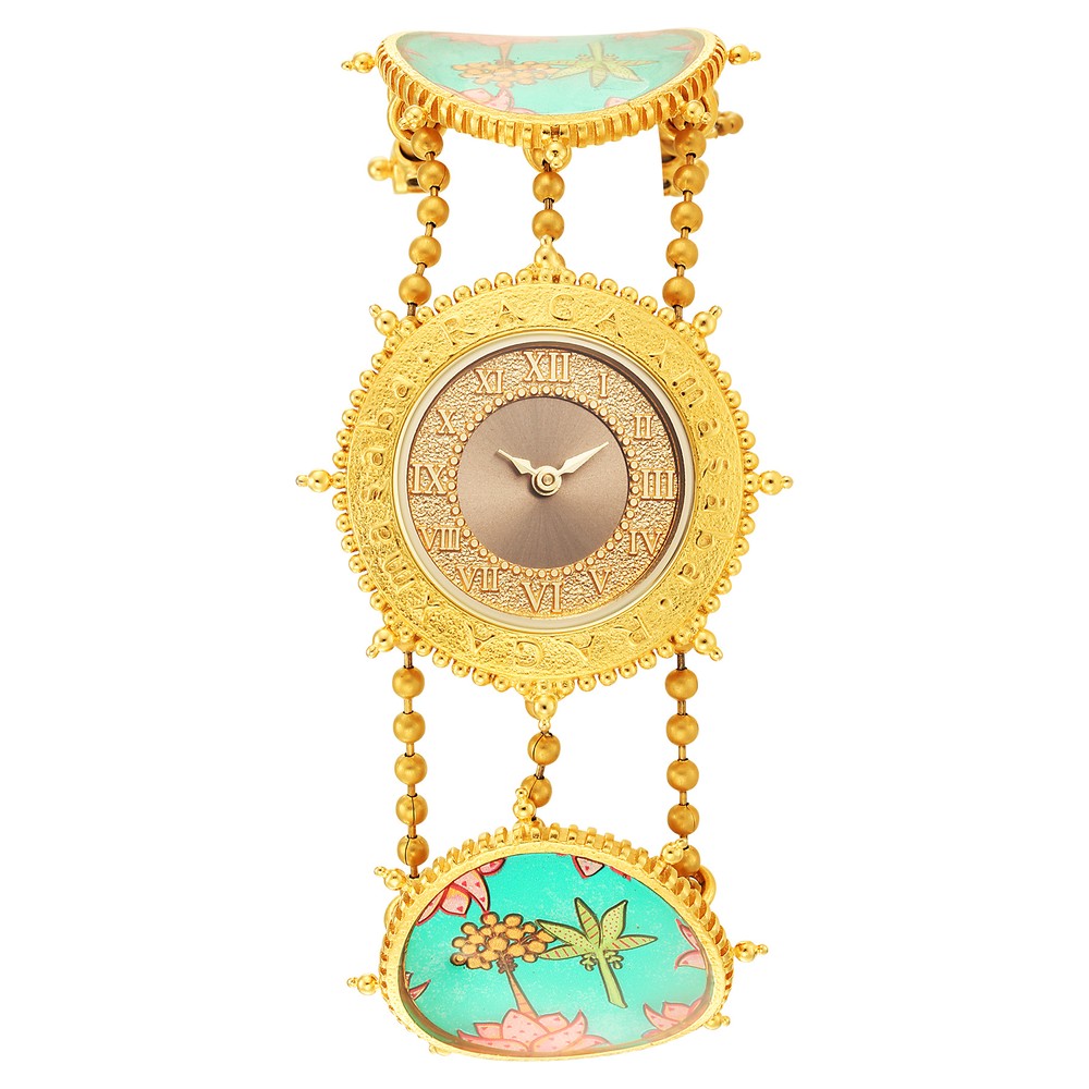 Buy Online Titan Raga X Masaba Golden Dial Women Watch With Metal Strap ...