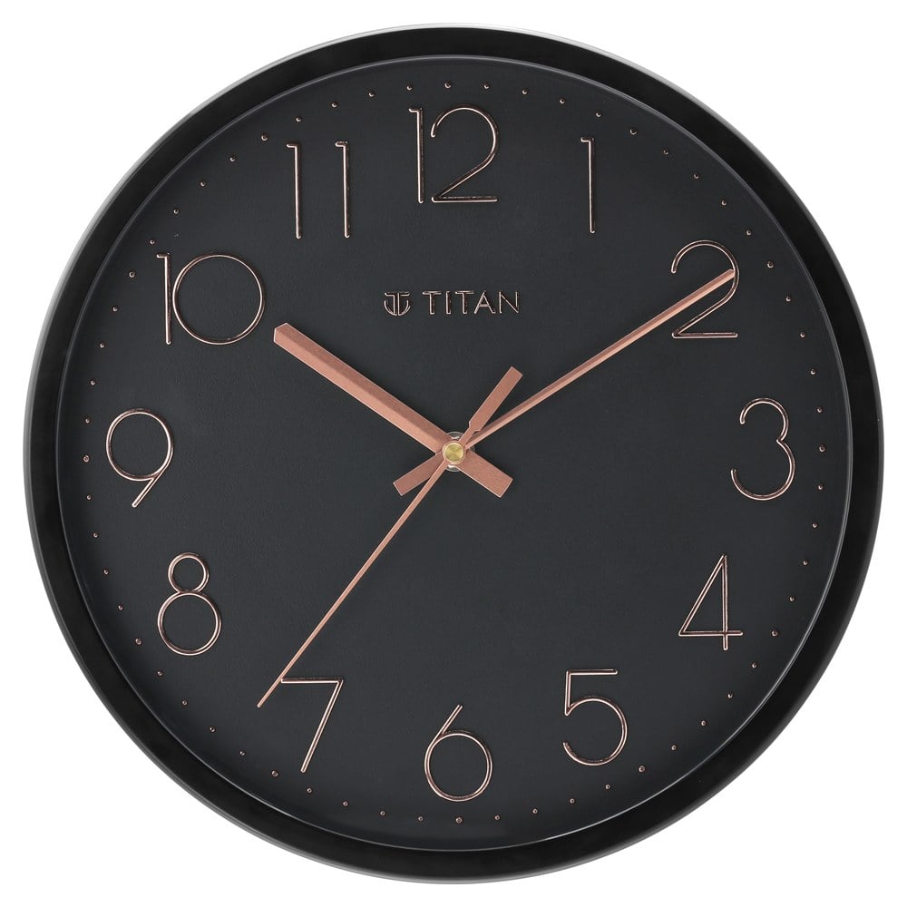 Buy Online Titan Classic Black Wall Clock with Silent Sweep Technology ...