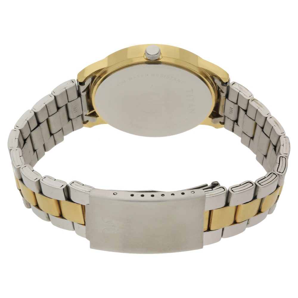 Buy Online Titan Quartz Analog with Day and Date Champagne Dial Two ...