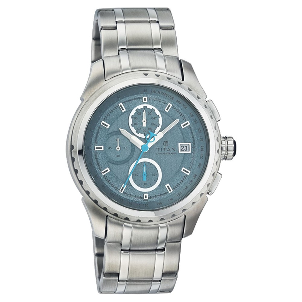 Buy Online Titan Quartz Chronograph Blue Dial Watch for Men ...