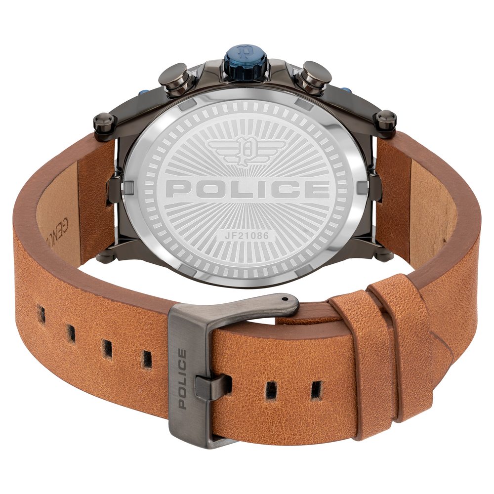 Buy Online Police Quartz Multifunction Blue Dial Leather Strap Watch ...