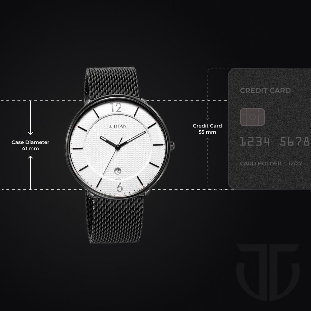 Buy Online Titan Minimals White Analog with Date Stainless Steel Strap ...