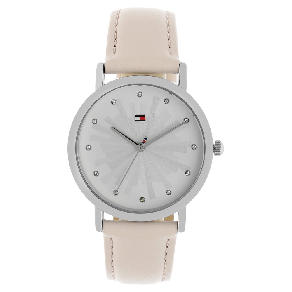 Buy Online Tommy Hilfiger Quartz Analog Silver Dial Leather Strap Watch ...