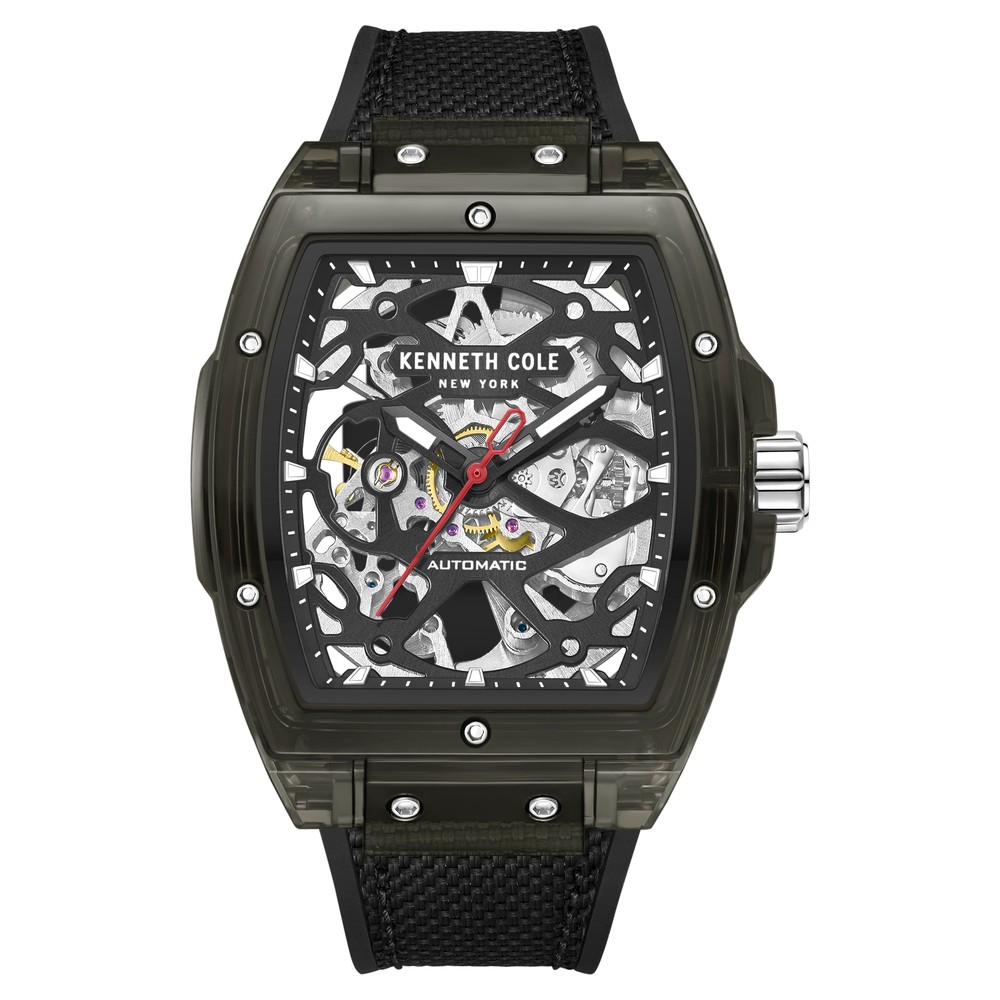Buy Online Kenneth Cole Automatic Black Dial Stainless Steel Strap ...