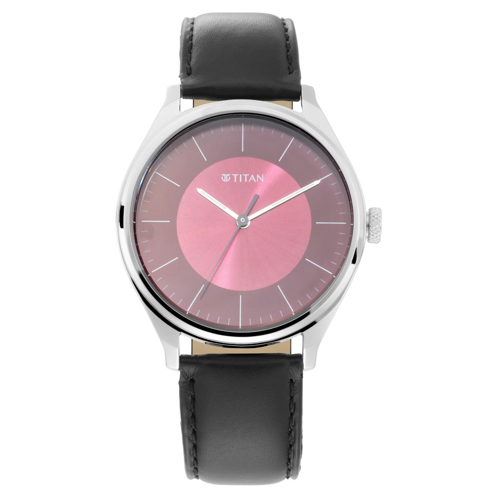 Buy Online Titan Men's Urban Edge Lustrous Maroon Dial Leather Watch ...