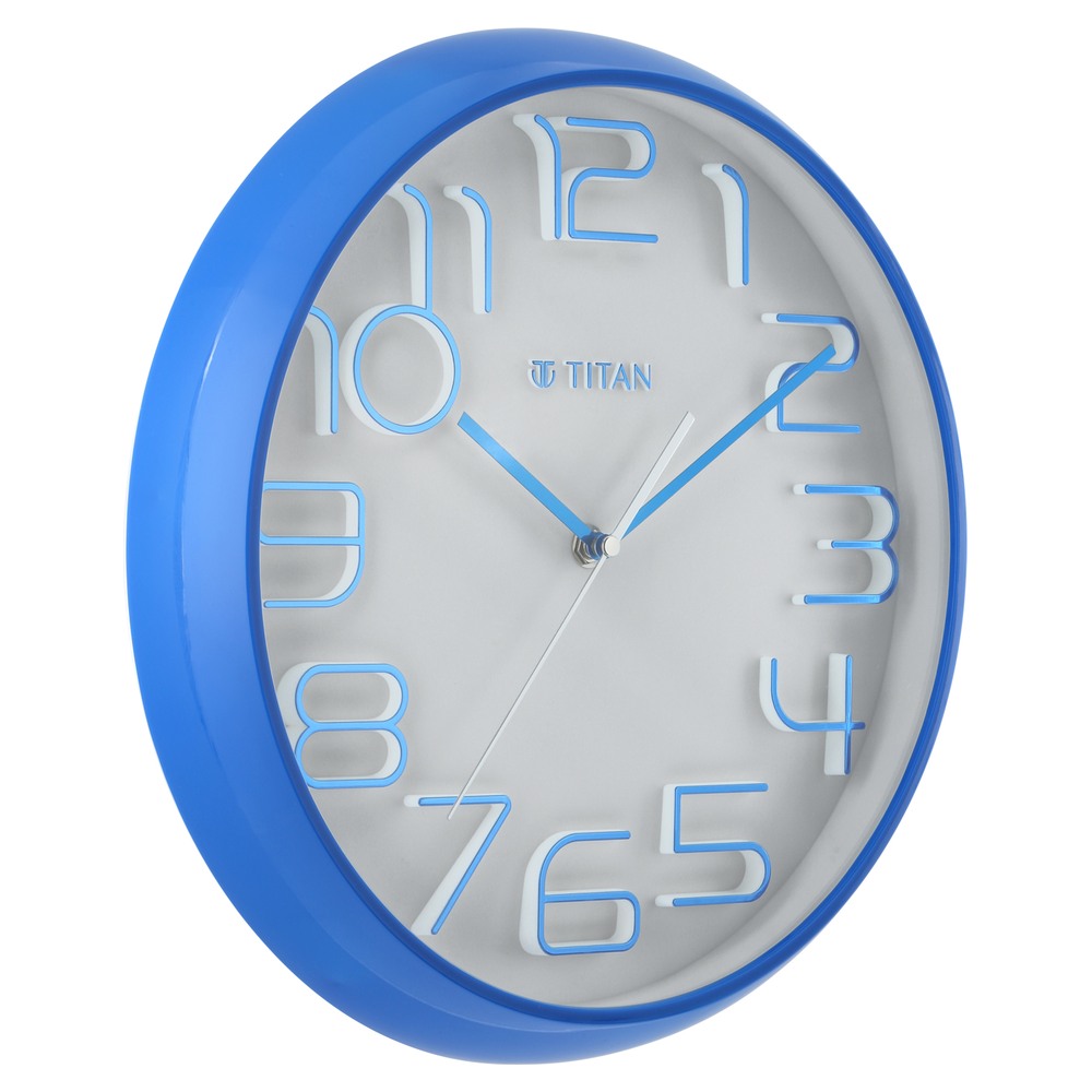 Buy Online Titan Contemporary White Wall Clock with Projected Numerals ...