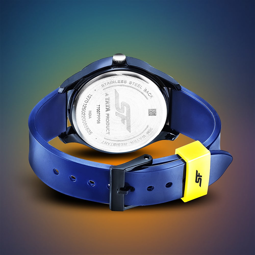 Buy Online SF Quartz Analog Blue Dial PU Strap Watch for Men ...