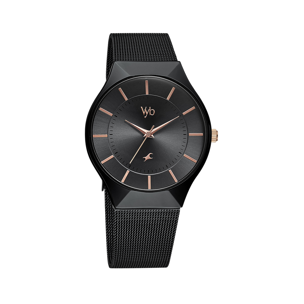 Buy Online Fastrack Vyb Successor Quartz Analog Black Dial Stainless ...