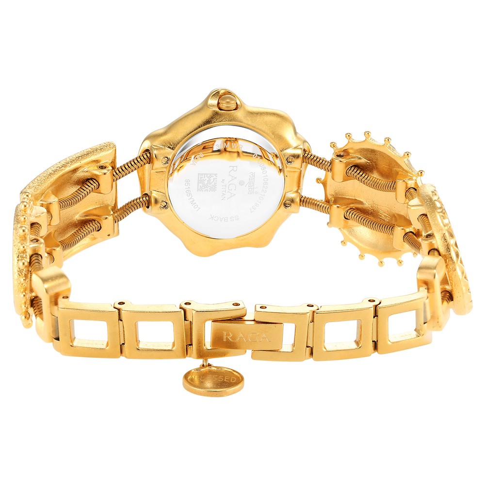 Buy Online Titan Raga X Masaba Quartz Analog Golden Dial Golden Metal ...