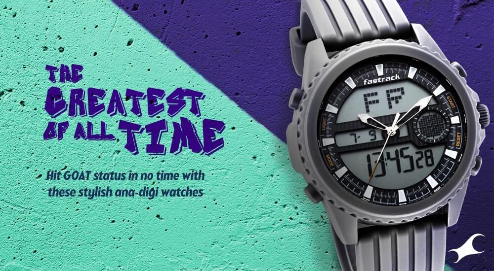 Buy Online Fastrack Streetwear Quartz Analog Digital Blue Dial PU Strap ...