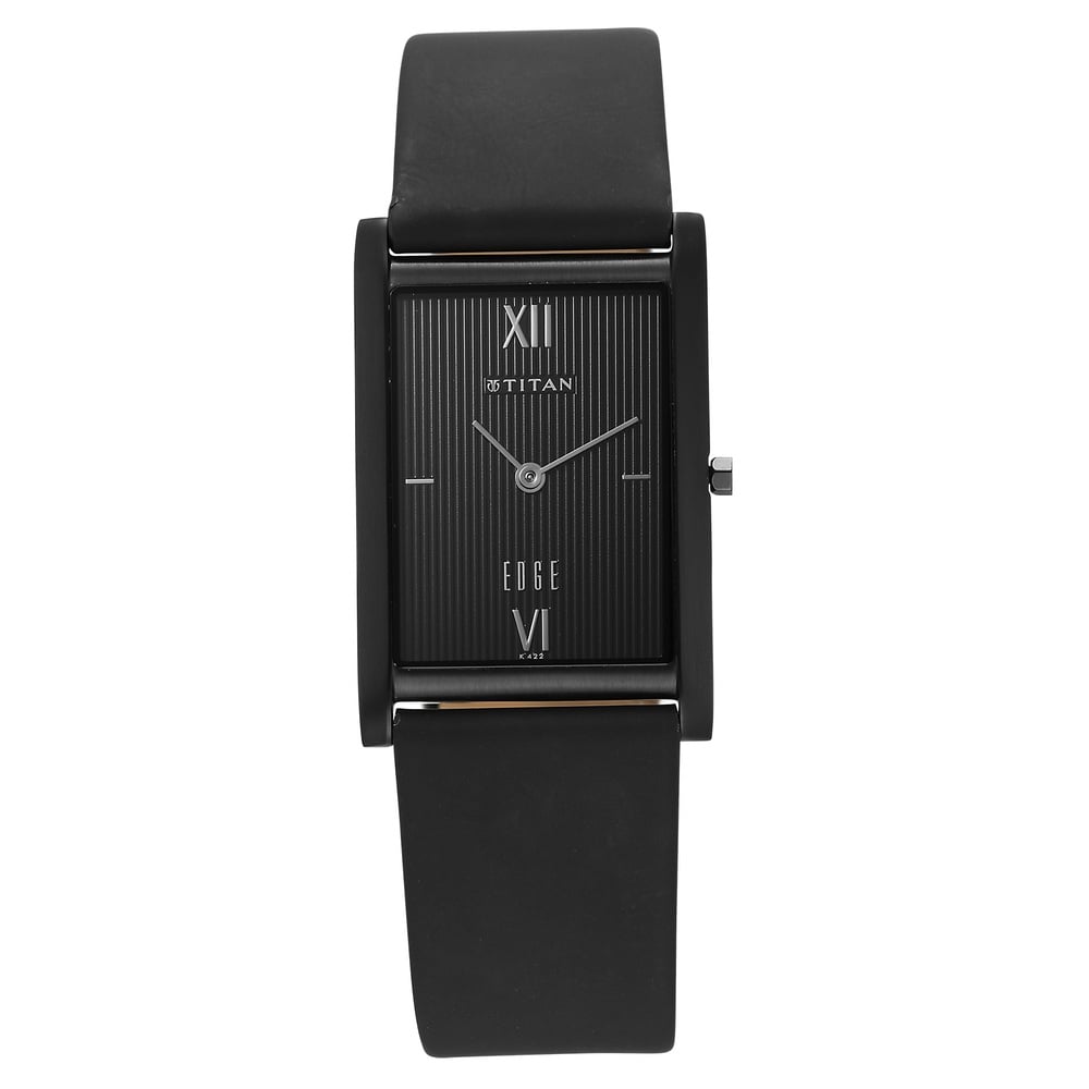 Buy Online Titan Edge Slim Leather Strap Black Dial Analog Watch for Men ns1043nl01 Titan