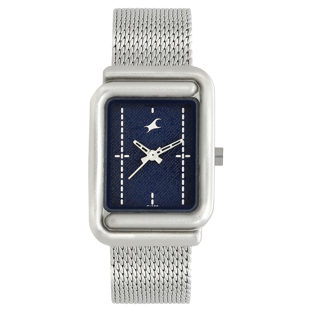 Buy Online Fastrack Denim Quartz Analog Blue Dial Stainless Steel Strap ...