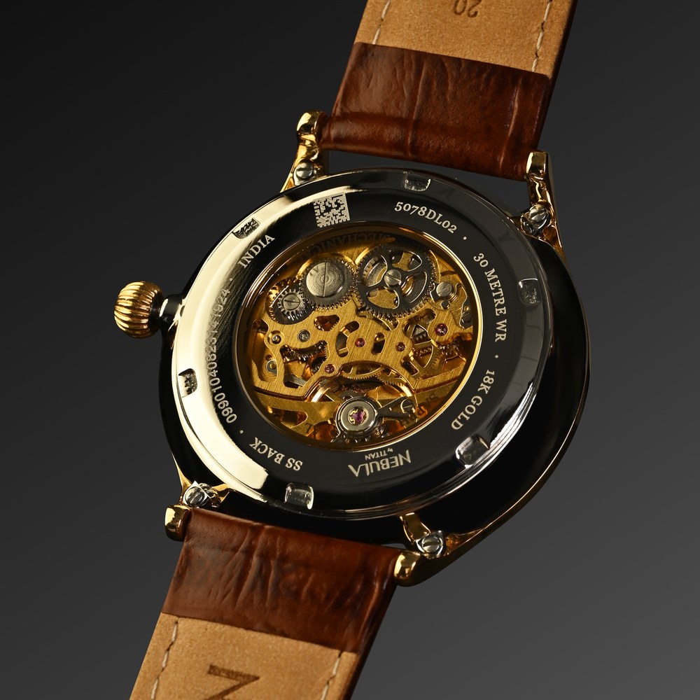 Buy Online Titan Nebula Abhiyant 18k Gold Hand-Wound Mechanical Analog ...