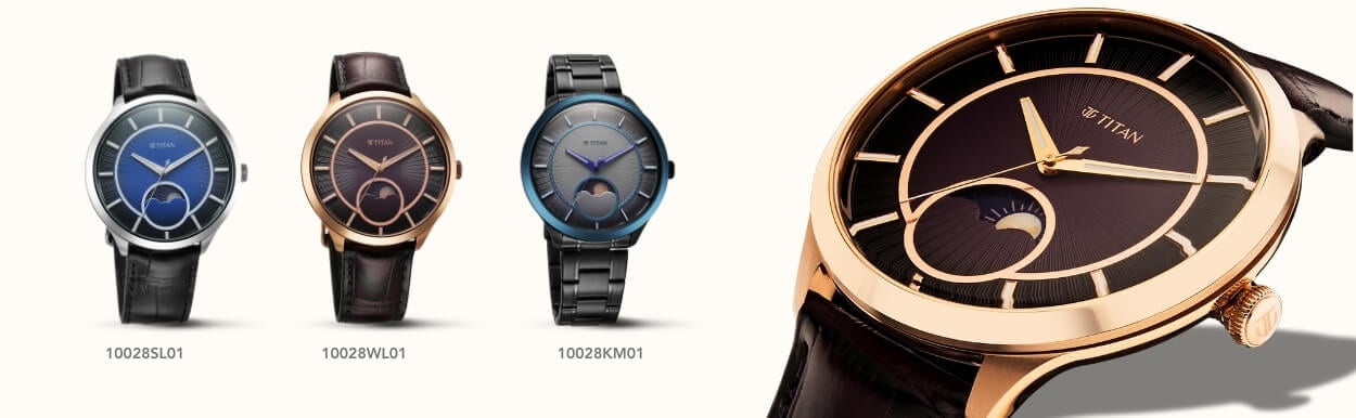 Buy Online Titan Caelum Sun Moon Sub-Dial in Imperial Purple - Stellar ...