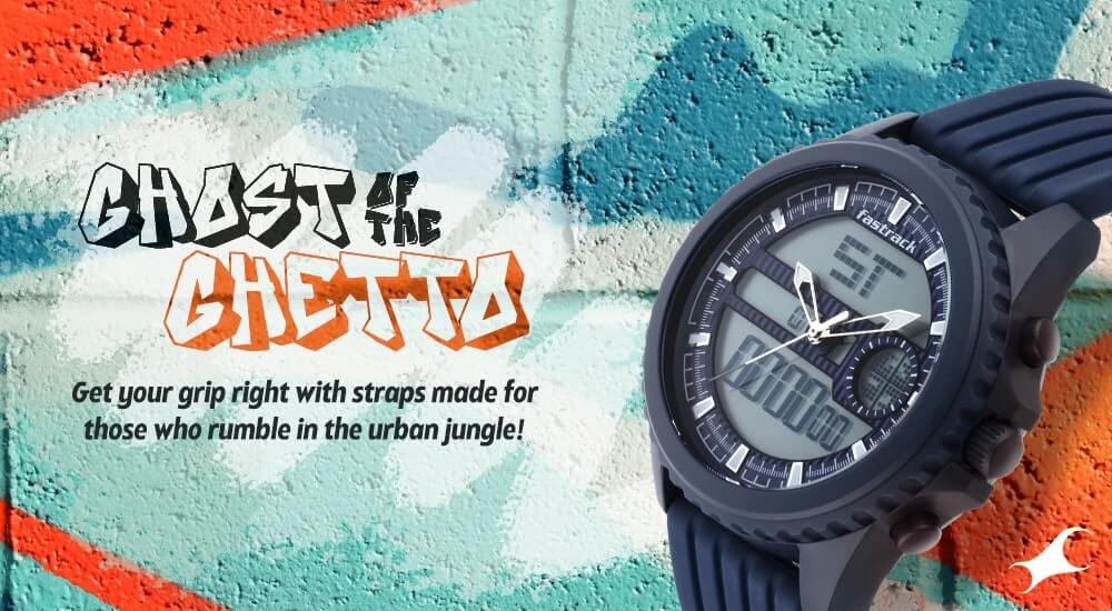 Buy Online Fastrack Streetwear Quartz Analog Digital Blue Dial PU Strap ...