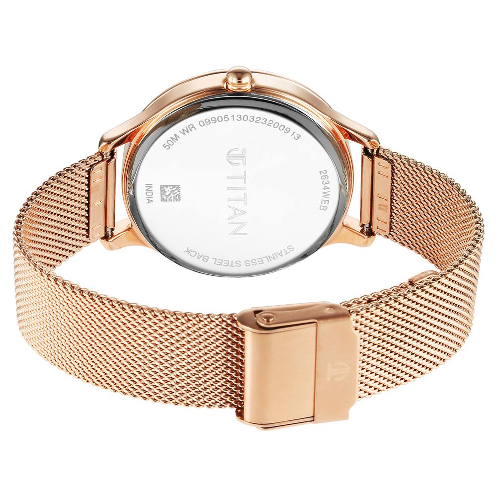 Buy Online Titan Purple Glam It Up Pink Dial Analog with Date Stainless ...