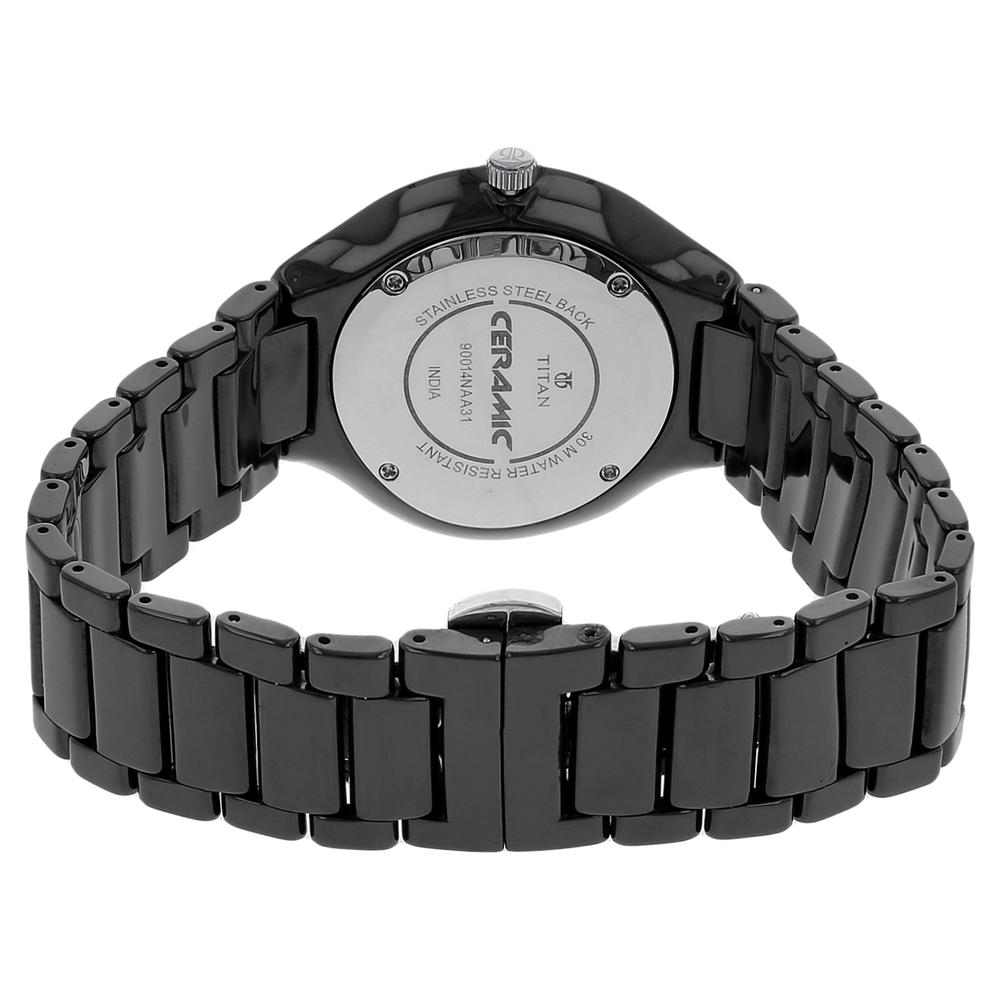 Buy Online Titan Black Dial Analog Ceramic Strap Ceramic Strap Watch ...